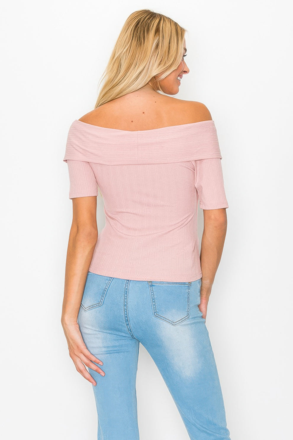 Chic Off Shoulder Ribbed Top – Crisscross Fitted Stretch Women’s Sale ...
